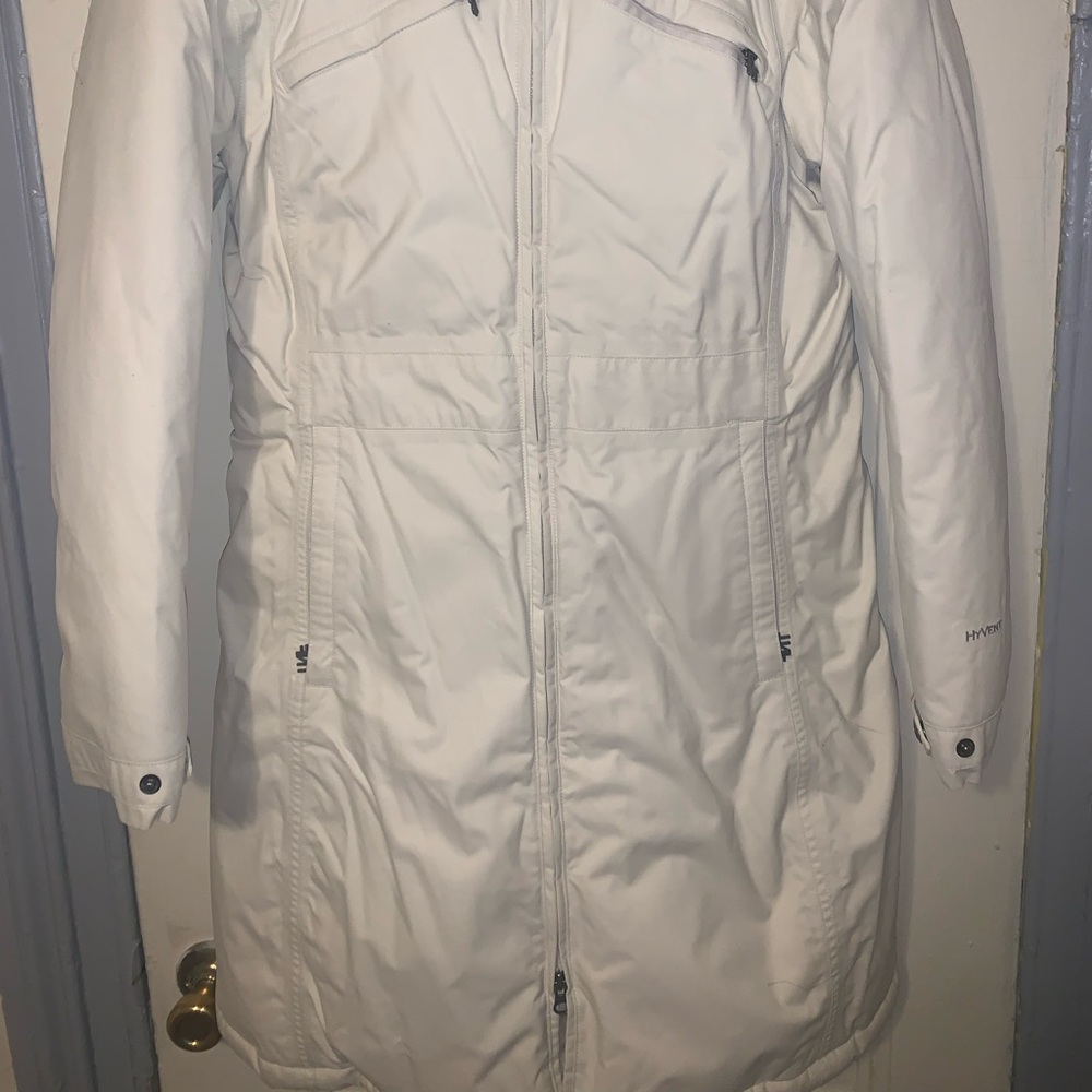 Off White North Face Long Puffer Bubble Coat - Gem